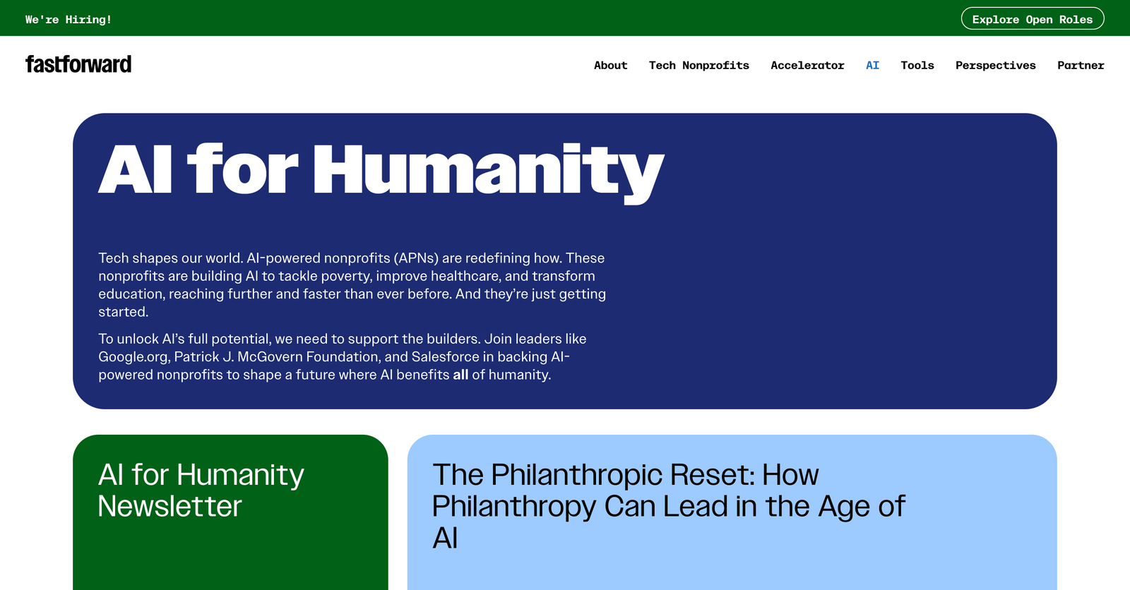 Inside Fast Forward’s AI for Humanity Report and the New Era of Nonprofit Innovation