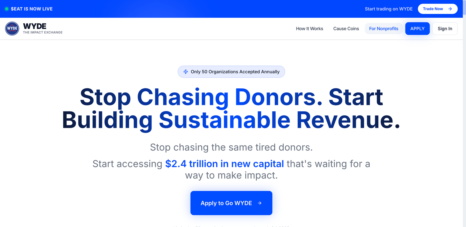 WYDE Impact Exchange: Turning Trading Fees Into Nonprofit Funding